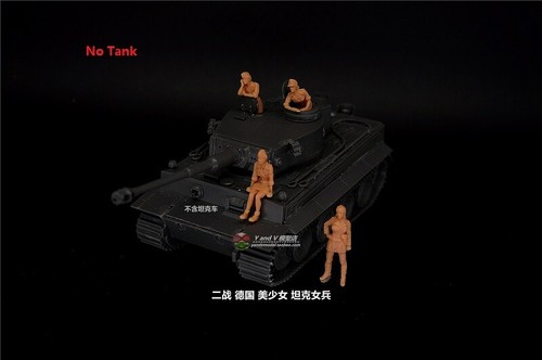 1/72 WW II German"female tank soldiers Rest posture"4 soldier model (3D ...