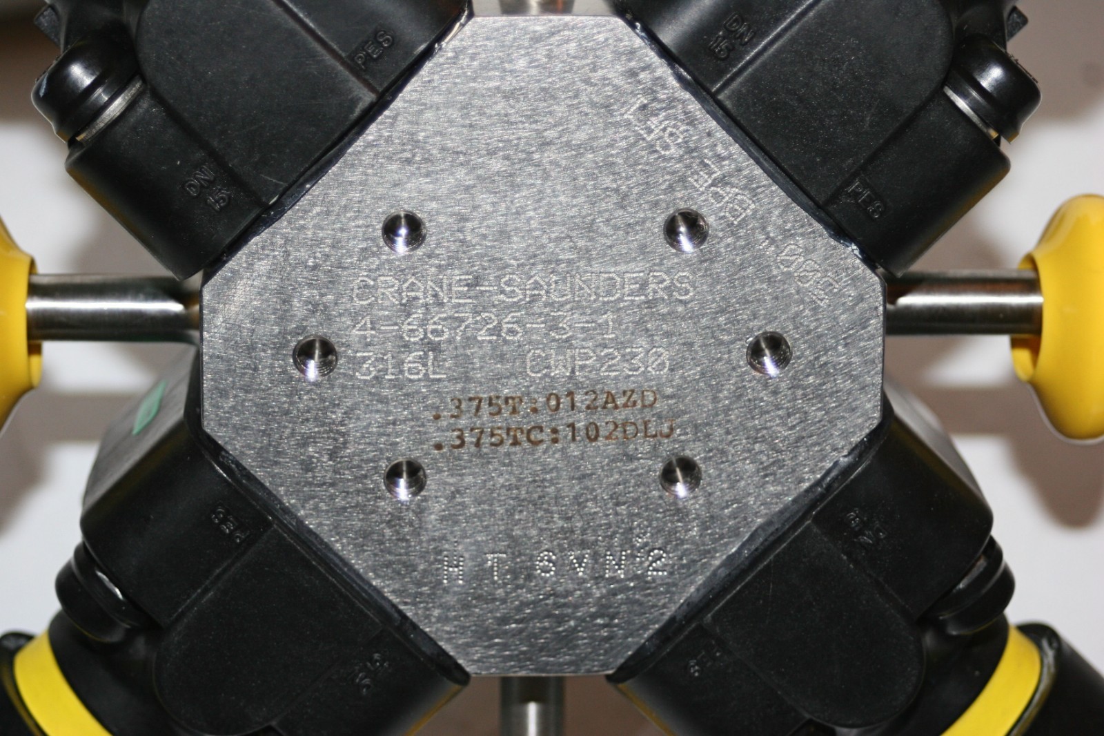 1/4" 4-Way SS Sanitary Clamp Diaphragm Valve Sanders 4-66726-3-1 for ...