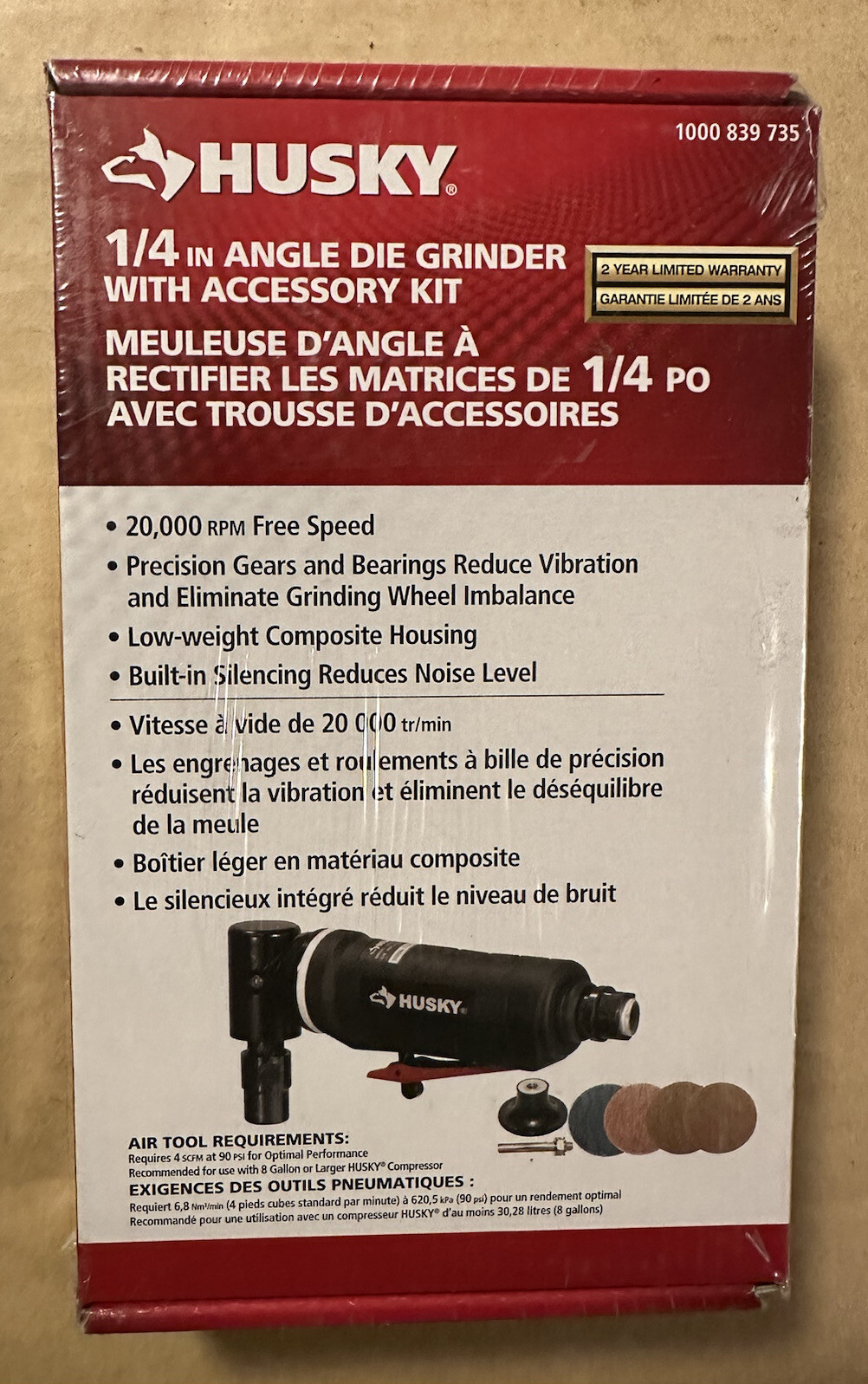 Husky 1/4" Angle Die Grinder - HC4230C Brand New Factory Sealed Tool | eBay