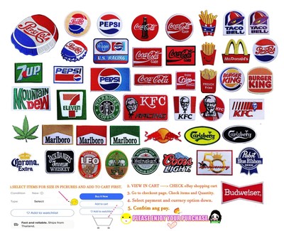 Patches Foods and Drink Embroidery decorate cloth(Select options) Thai ...