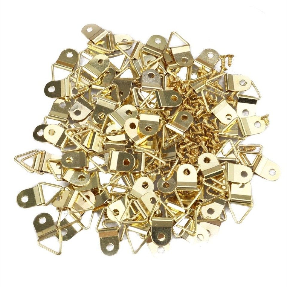 100 Pcs Metal Triangle D Ring Picture Frame Hangers Single Hole With ...