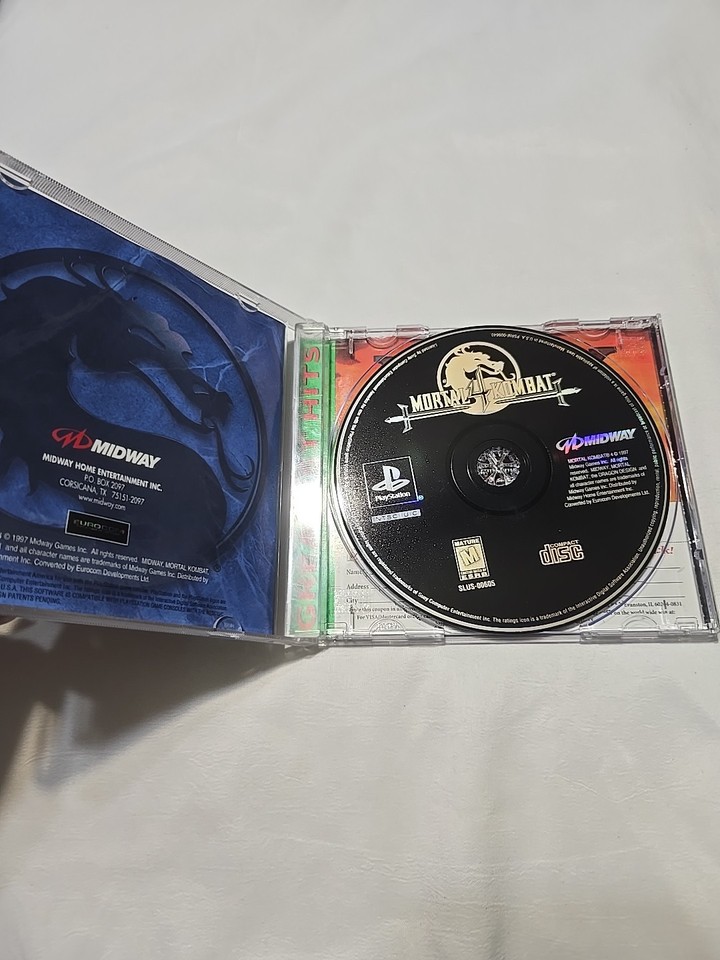 Mortal Kombat 4 (Sony PlayStation 1, PS1, 1997) Complete, Disc Mint ...