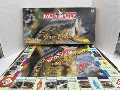 Monopoly Bass Fishing Edition COMPLETE USAopoly 2005 Outdoors Fish Lake ...