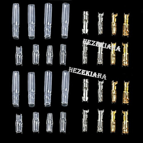 400Pcs Rundstecker + Rundsteckhülsen set 3,9mm Steckverbinder für Auto ...
