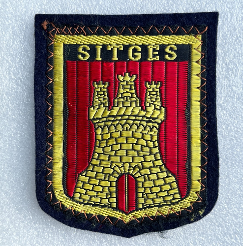 Ancien ÉCUSSON Patch SITGES Espagne Blason Armoirie Tissu Brodé Travel ...