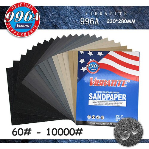 Wet and Dry Sandpaper Waterproof Abrasive Sand Paper 60 - 10000 Grit ...