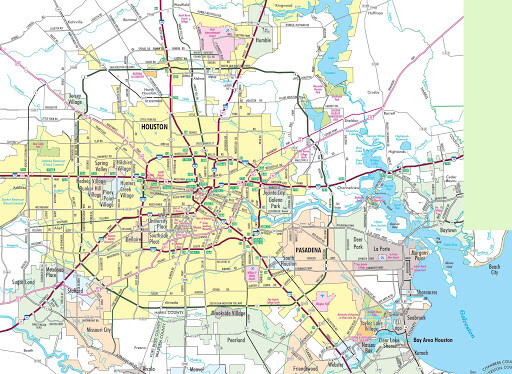Houston Area Road Map HOUSTON Map Street Map TEXAS City Map Drawing