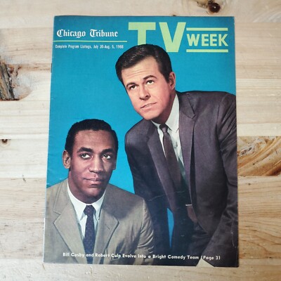 TV Week 7/30/1966-Chicago Tribune-Bill Cosby & Robert Culp cover comedy ...
