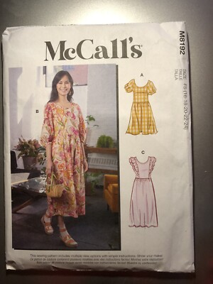 NEW McCALLS SEWING PATTERN R11048 / M8192 MISSES DRESS Sz. 16-24 UNCUT ...