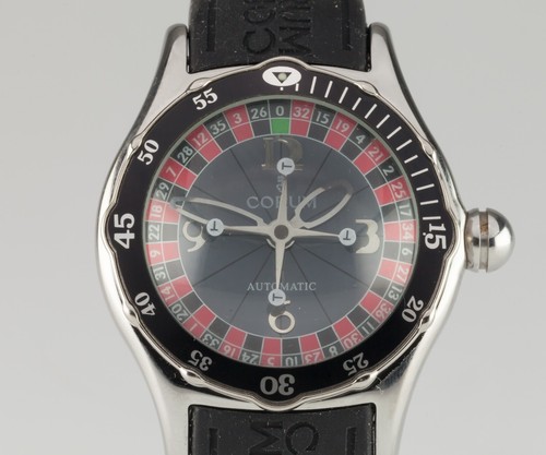 Corum Acier Inoxydable Bulle Automatique Roulette Montre W/Caoutchouc ...