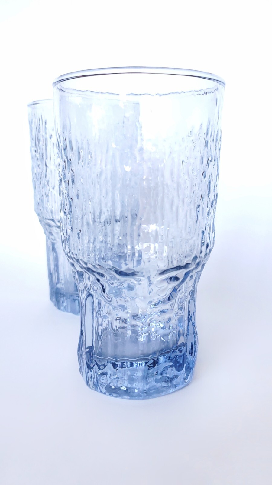 Blue Textured Highball Glass, Vtg Indiana Glass 1960s, Aslak Style ...