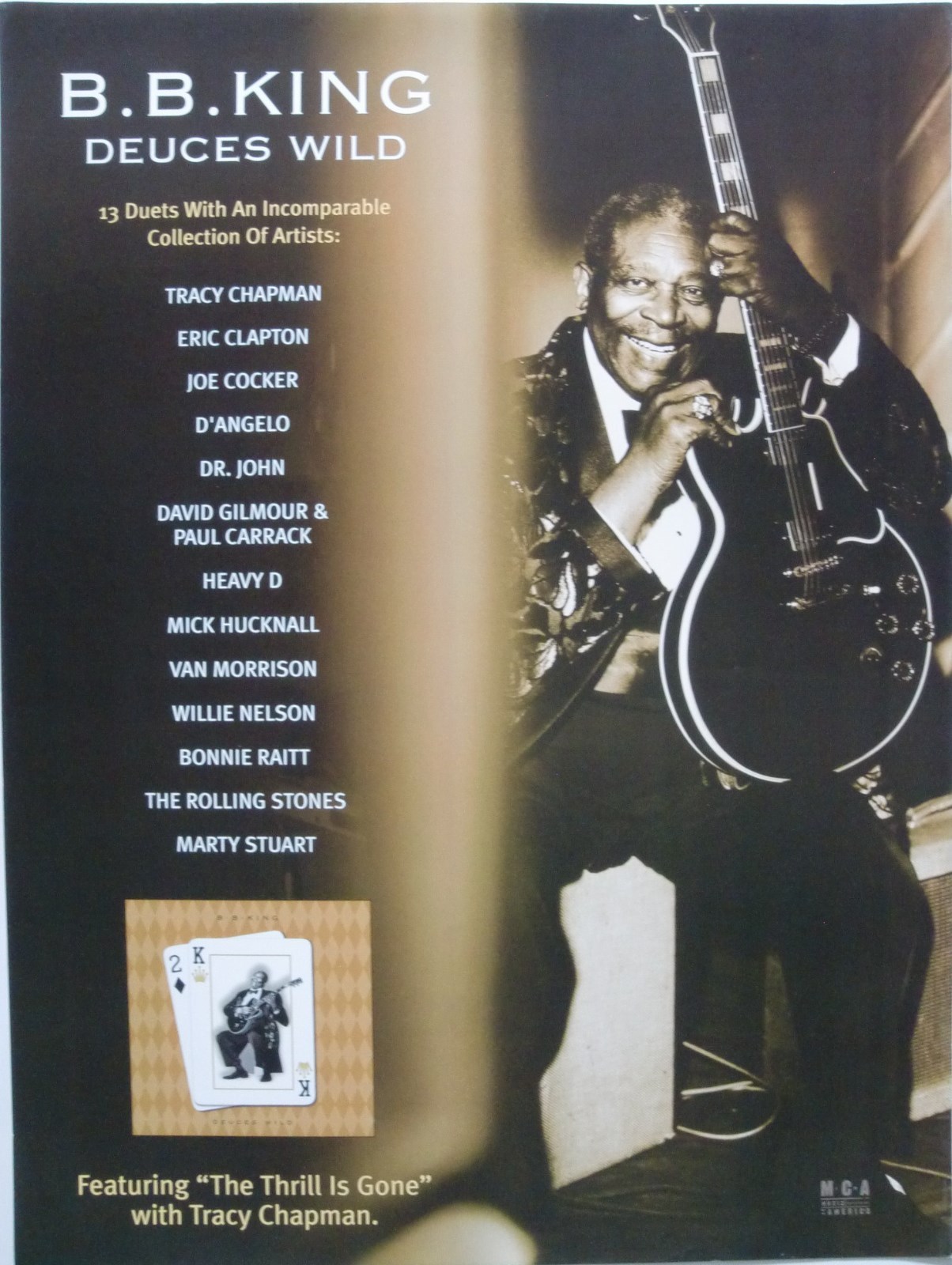 B.B.KING "DEUCES WILD" U.S. PROMO POSTER - The King Holding His Luceille Guitar | eBay