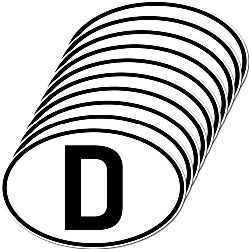 10 Aufkleber D Sticker Deutschland Länderkennung Länderkennzeichen ...