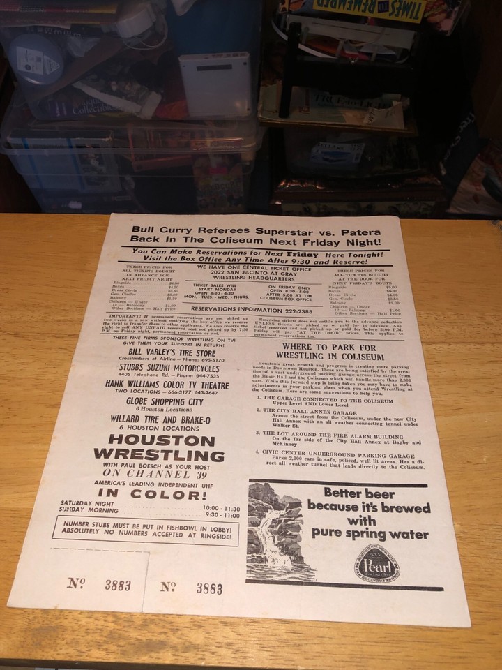 RARE 07/13/1974 NWA Houston, TX Paul Boesch TERRY FUNK Wrestling ...