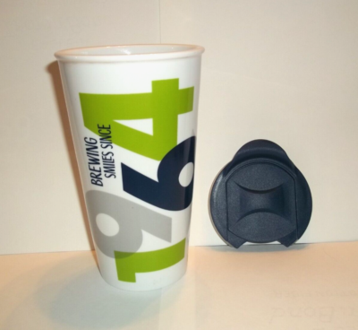 Tim Hortons Ceramic Coffee Travel Mug Cup~Brewing Smiles Since 1964~Ltd ...