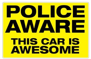 POLICE AWARE car sticker bumper stickers ratlook 120mm | eBay