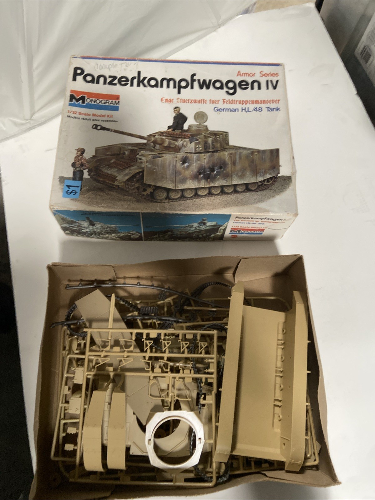 MONOGRAM 1/32 PANZER IV HL48 PANZERKAMPFWAGEN IV ARMOR SERIES KIT 8218 ...