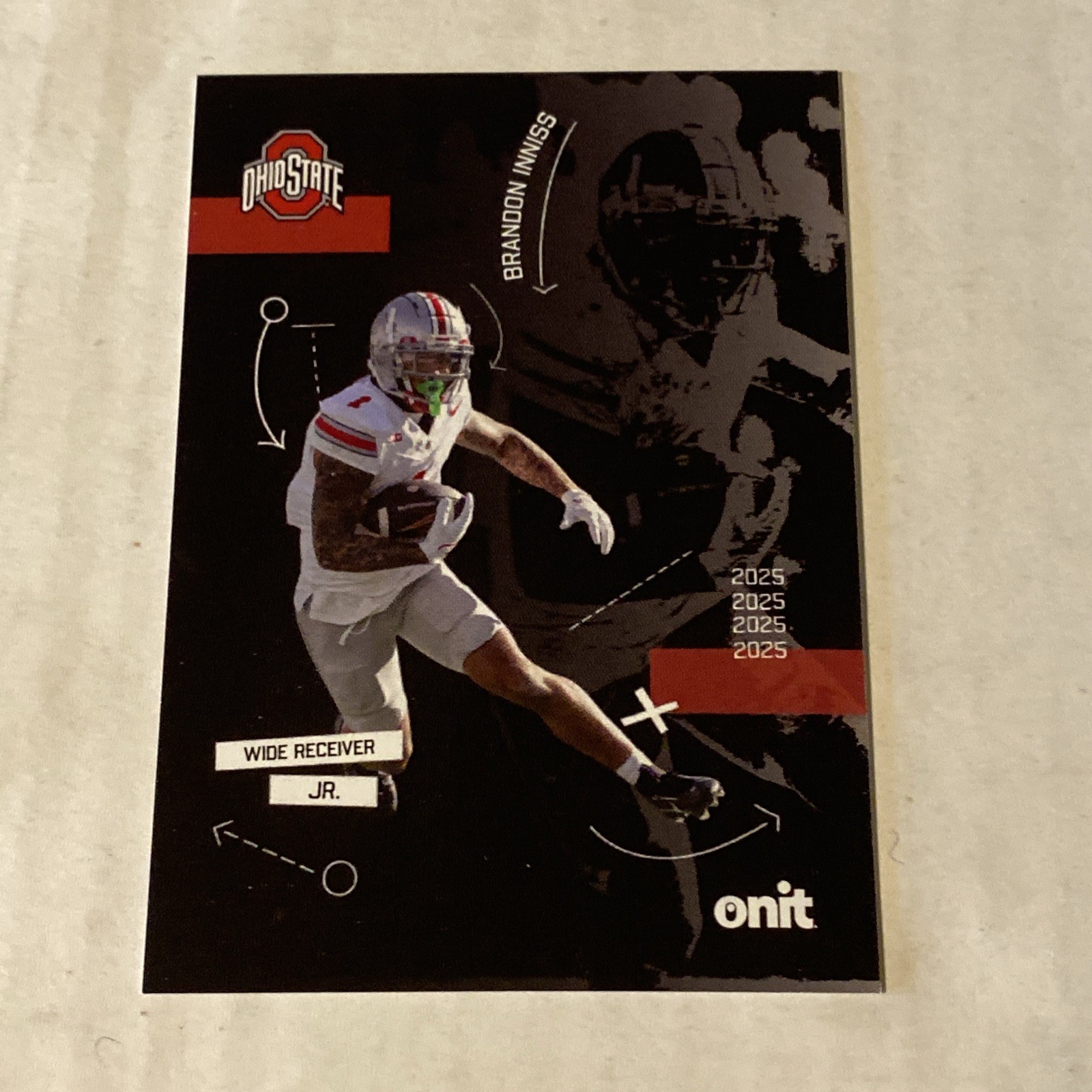2025 ONIT Ohio State Buckeyes FOOTBALL card BRANDON INNISS silhouette ...