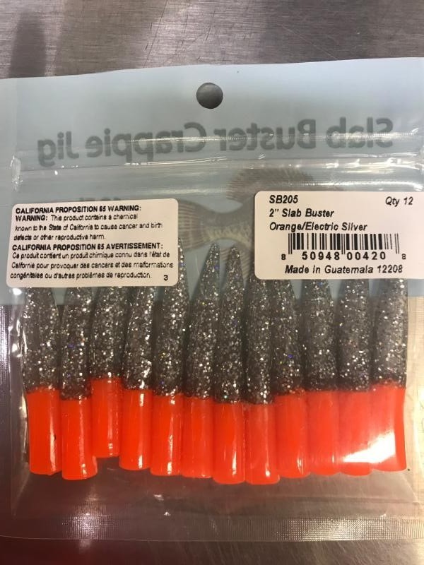 SB205 2" SLAB BUSTER SCENTED JIGS, ORANGE/ELECTRIC SILVER | eBay