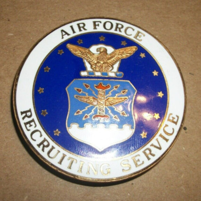 Vintage 1950's US Air Force Recruiting Service 2.5" Enameled Badge #2 ...