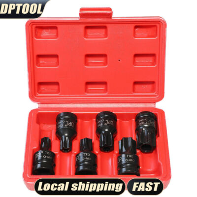 vw audi 6pc 1/2" DR Impact Star Torx Bit Socket Set T55 T60 T70 T80 T90 ...