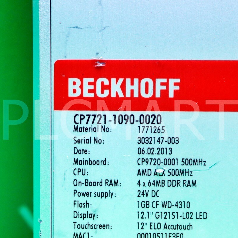 () BECKHOFF CP7721-1090-0020 12.1" Touch Screen FedEx for sale online ...