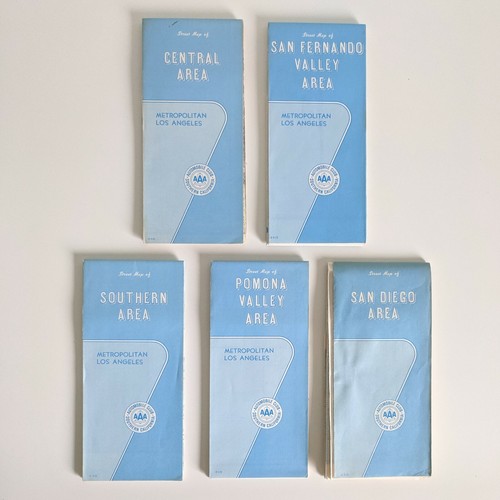 5 Vintage AAA Paper Road Maps 1970's Automobile Club Los Angeles ...