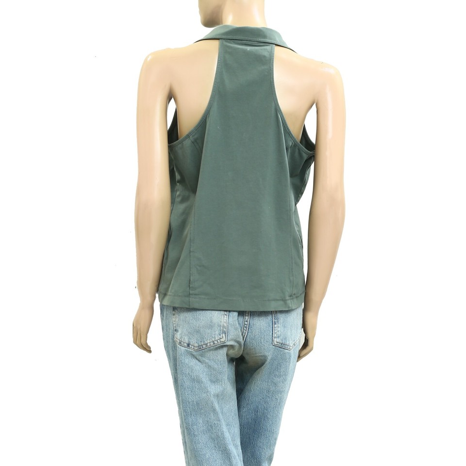 By Anthropologie Pilcro Reworked Halter Tank Blouse Top Sleeveless M ...