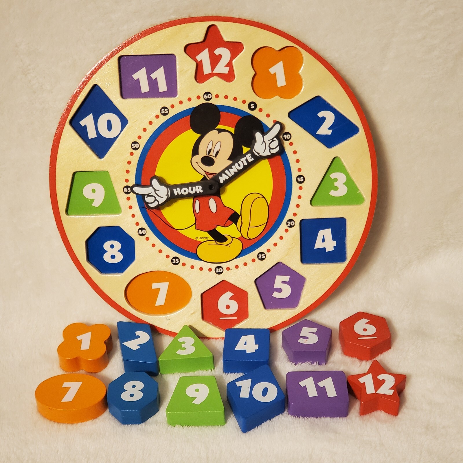 Melissa & Doug Disney Mickey Mouse Wooden Shape Sorting Clock | eBay