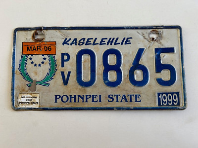 1999 2006 Pohnpei State Micronesia Islands License Plate All Original ...