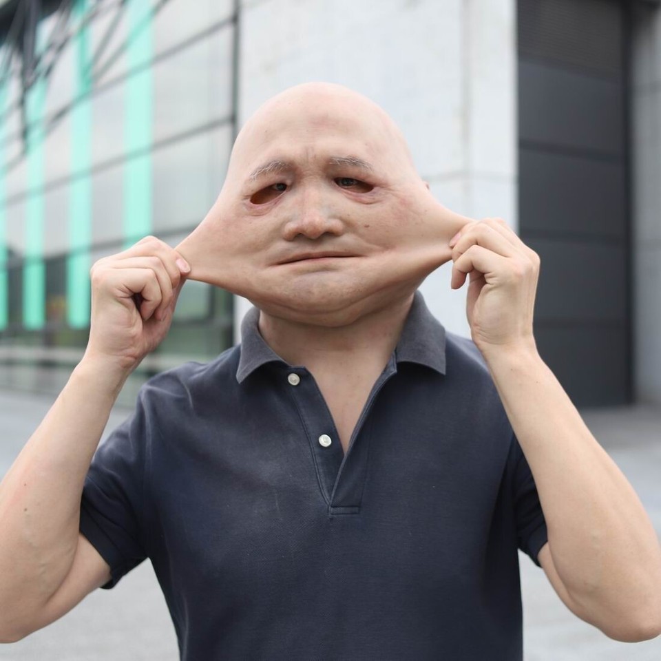 Fealistic fat old man High quality Silicone mask/ Soft skin Silicone ...