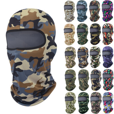 Tactical Camo Balaclava Full Face Mask UV Protection Hood Mask for Men ...
