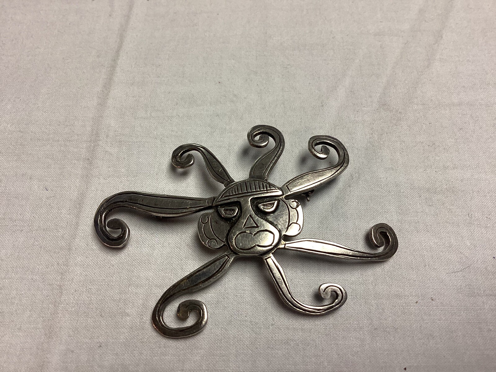 Antique Vintage Peruvian INTI SUN GOD BROOCH. RARE U… - Gem