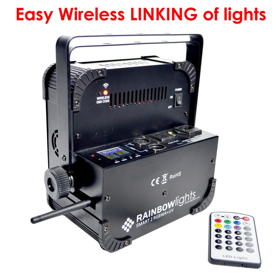 LED 9x18W RGBWA+UV battery powered WIRELESS DMX DJ Uplighting Par Can ...