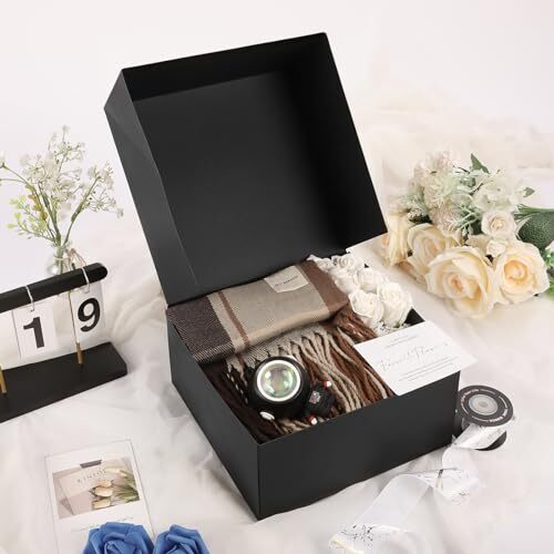 10 Gift Boxes 10x10x5 Inches Gift Boxes with Lids Matte Black Gift ...