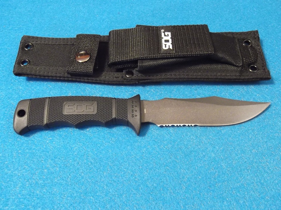 SOG M37NCP SEAL PUP AUS-8 fixed blade knife 9 3/8" overall with nylon ...