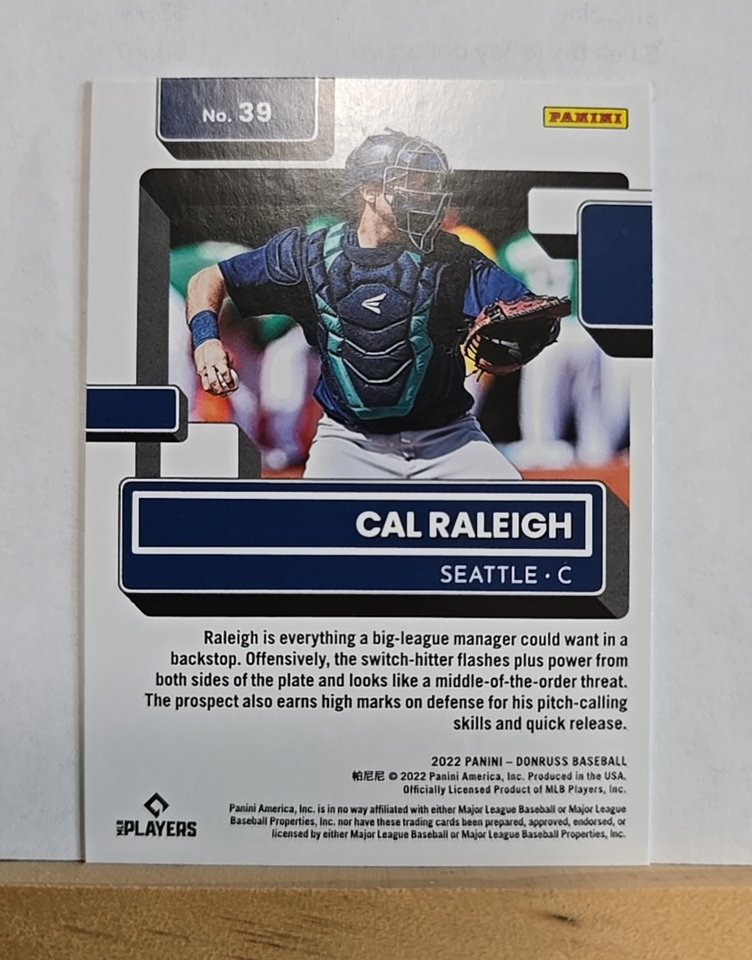 2022 Donruss Cal Raleigh Blue Foil Rated Rookie + Three Blue Stars ...