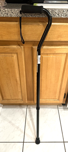 Walgreens Offset Handle Aluminum Adjustable Walking Cane Black | eBay