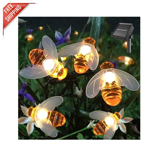 Solar-Powered 20 LED Waterproof Bumble Bee Lights for Enchanting ...