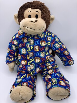 Build a Bear Curious George with Flannel Pajamas & Boxer Shorts 17 ...