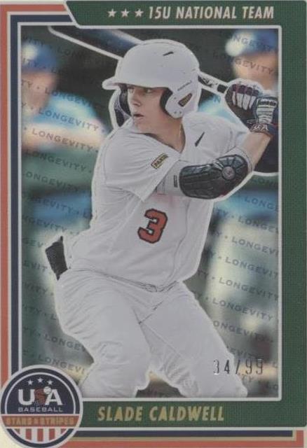 2022 Panini USA Baseball Stars & Stripes - Slade Caldwell #75 Holo Gold ...