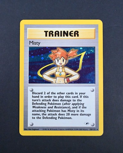 LP- Misty (Trainer) Holo Rare 18/132 Gym Heroes G1 Unlimited Pokemon ...