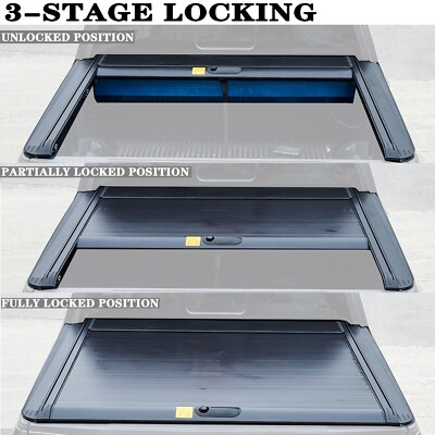 Bed Retractable Roll-up Hard Tonneau Truck Cover Lock For Ford F-150 5 ...