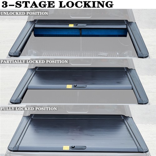 Bed Retractable Roll-up Hard Tonneau Truck Cover Lock For Ford F 150 5 ...
