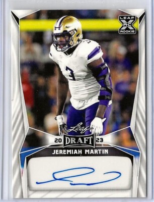 JEREMIAH MARTIN 2023 Leaf Draft ROOKIE Autograph AUTO Cleveland Browns ...