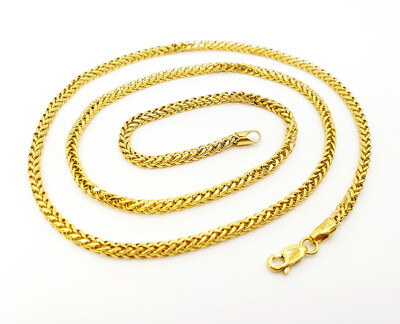 22K Gold Italian Franco Chain Necklace 22.25" Hollow 2.7mm Genuine ...