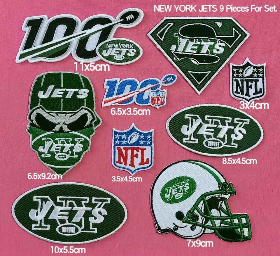 New York Jets 9Pcs Per Pack NFL 🏈Football Patches From Thai 🛫To🛬USA🚚 ...