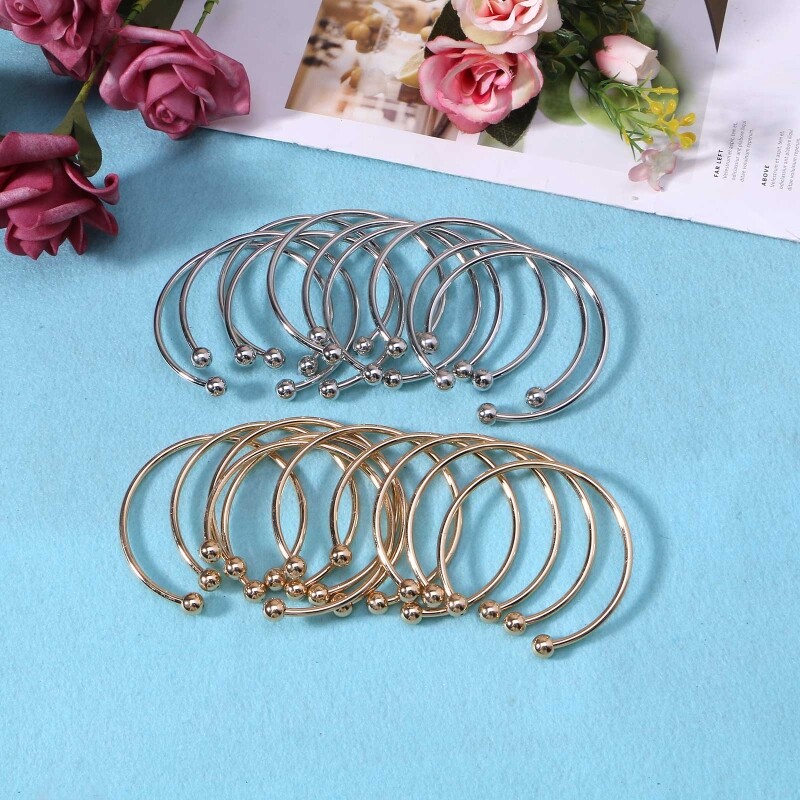 10Pcs Removable Bead Bracelet Cuff Bangle Bracelet for Jewelry Making ...