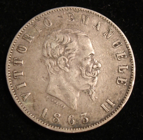 1863 N BN ITALY 2 Lire Silver Coin Vittorio Emanuele II | eBay