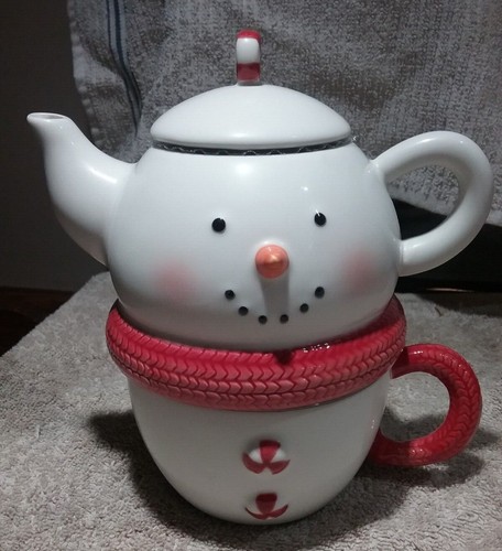 Hallmark Ceramic Holiday Snowman Tea For One Teapot And Cup Set | eBay